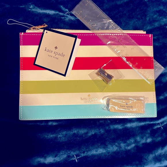 kate spade | Accessories | Kate Spade Candy Stripe Pencil Pouch | Poshmark